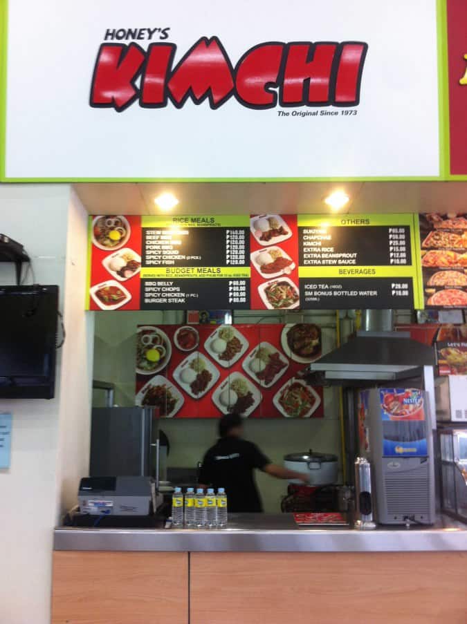 Honey's Kimchi menu price 2022-2023 near SM Hypermarket Mandaluyong in ...