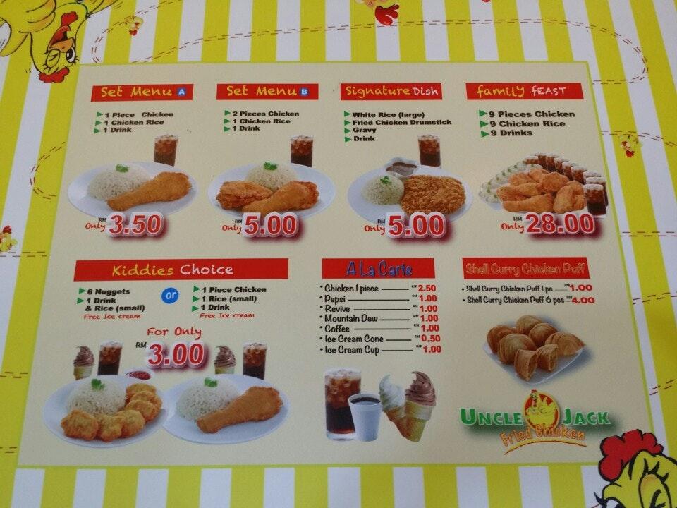 Uncle Jack Fried Chicken menu and price 2022 2023 YummyAdvisor